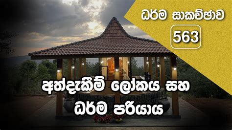ධර්ම සාකච්ඡාව 563 අත්දැකීම් ලෝකය සහ ධර්ම පරියාය 2024 06 23 Youtube