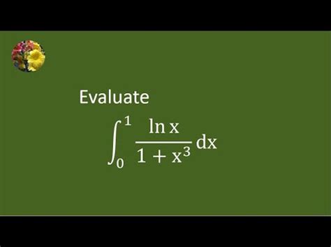 Solving Logarithmic Integral Using Series Representation Of Polygamma Function YouTube
