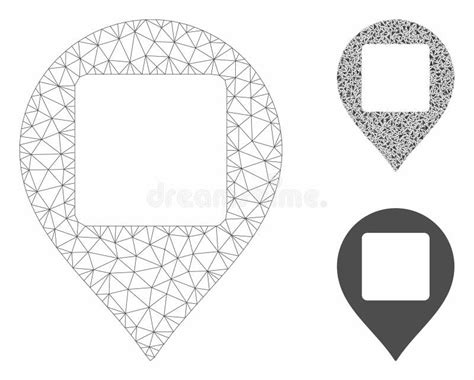 Square Hole Map Marker Vector Mesh 2d Model And Triangle Mosaic Icon Stock Vector Illustration