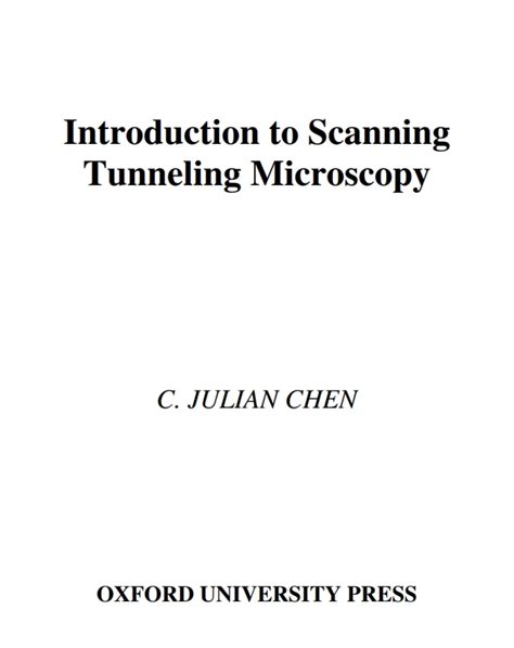 Introduction To Scanning Tunneling Microscopy 1st Edition Premiumjs Store