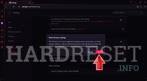 Przywróć Ustawienia Domyślne APPS Opera GX How To HardReset info