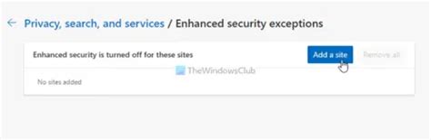Enable Enhanced Security Exceptions In Microsoft Edge