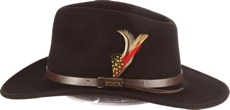 Scala Classico Mens Crushable Felt Outback Hat Black Small At Amazon