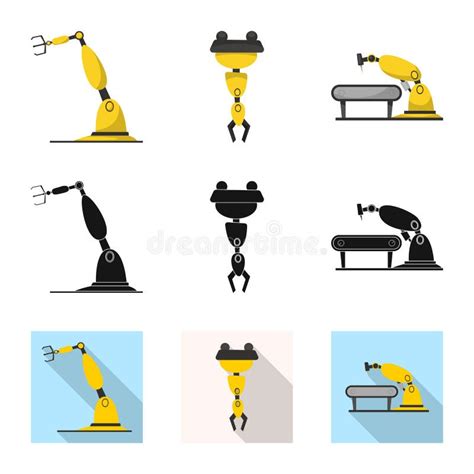 Vector Illustration Of Robot And Factory Symbol Set Of Robot And Space Vector Icon For Stock