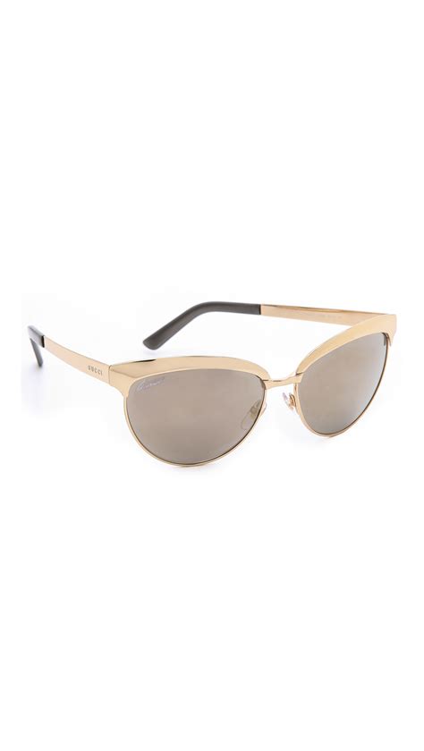 Lyst Gucci Mirrored Cat Eye Sunglasses In Metallic
