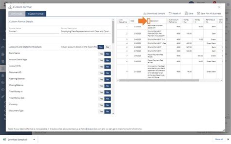 Design Custom CSV Format To Download PDF Bank Statement Data