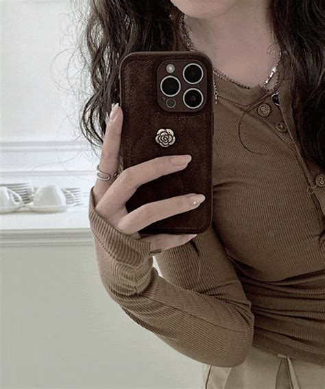 아이폰 로즈 다크 브라운 물결 가죽 풀커버 겨울 심플 키치 귀여운 실리콘 유니크 친구 선물 우정 커플 핸드폰 휴대폰 폰 애플 케이스 아이폰케이스 11 12 13 14 15