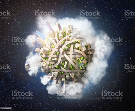 에코 시티 혼돈의 도시 생활을 위한 개념으로 서의 행성 3d 일러스트레이션 3차원 형태에 대한 스톡 사진 및 기타 이미지 3차원 형태 세계적인 지구본 Istock