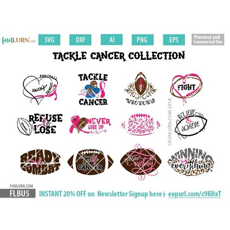 Tackle Cancer Collection Svg Bundle Funlurn
