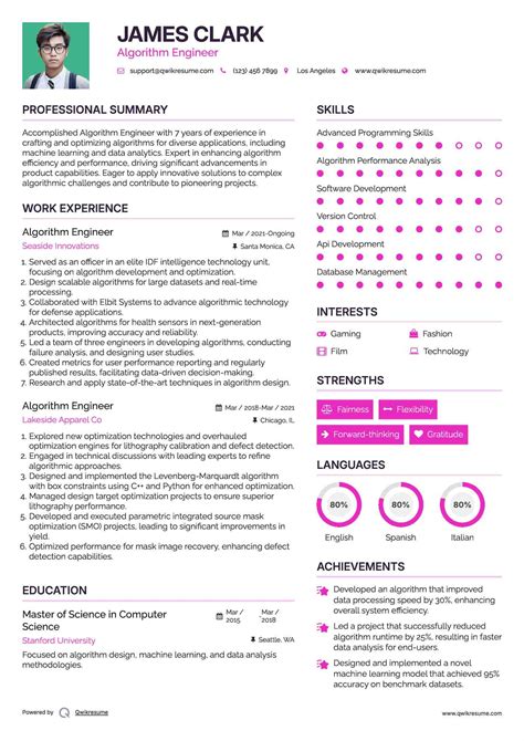 10 Algorithm Engineer Resume Samples And Templates For 2025