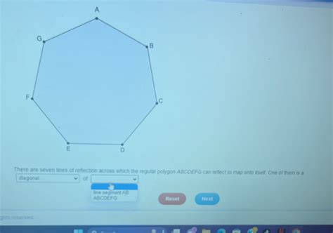 Solved There Are Seven Lines Of Reflection Across Which The Regular