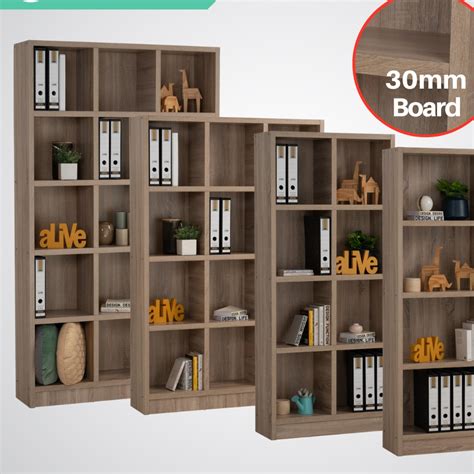 Loft Living Dave 30mm Thicker Board Premium Bookcase Bookshelf Filling Cabinet Rak Buku Oak