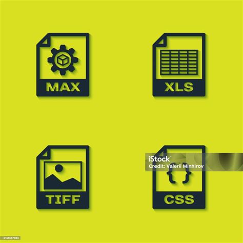 Set Max File Document Css Tiff And Xls Icon Vector Stock Illustration Download Image Now Istock