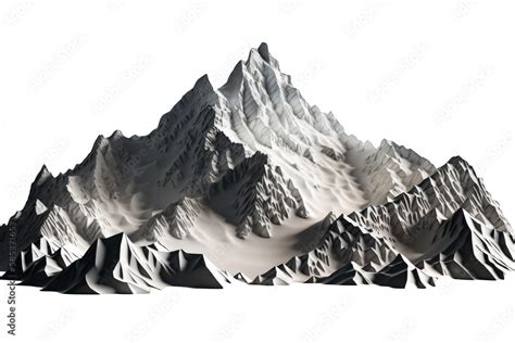 The Image Depicts A Series Of Three Realistic Mountains Each With Its Unique Formation And
