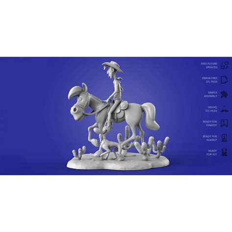 Lucky Luke Stl Files For 3d Print 3d Kiee Shop