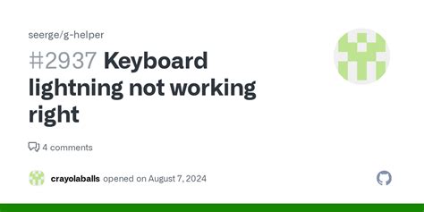 Keyboard Lightning Not Working Right · Issue 2937 · Seergeg Helper · Github