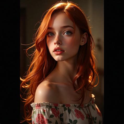 Cute Redhead Girl By Cuteaiart On Deviantart