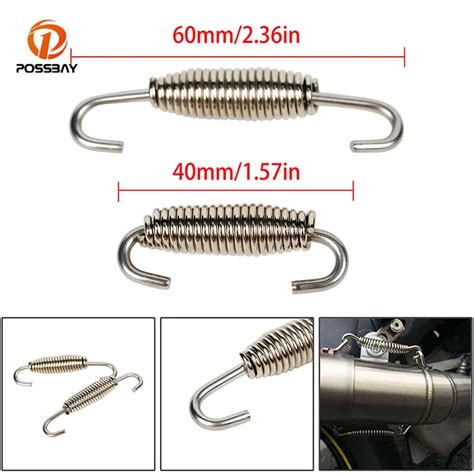 2pcs 60mm 오토바이 배기 파이프 회전식 머플러 장착 스프링 후크 전면 중간 연결 링크 파이프 범용 액세서리