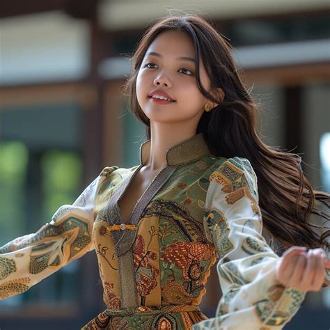 Premium Photo Portrait Of A Beautiful Indonesian Girl In Traditional