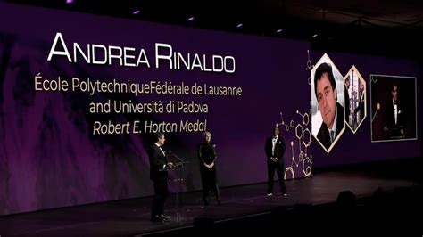Prof Andrea Rinaldo Receives The 2023 Robert E Horton Medal Epfl