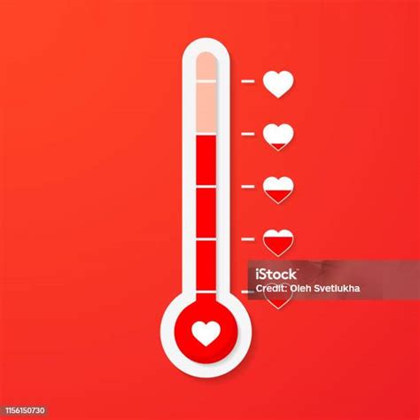 온도계를 사랑해요 간단한 플랫 스타일의 발렌타인 데이 카드 요소 벡터 일러스트레이션 사랑에 대한 스톡 벡터 아트 및 기타 이미지 사랑 열 개념 온도계 Istock