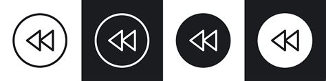 되감기 버튼 아이콘은 흑백으로 채워지고 선 스타일로 설정됩니다 개념에 대한 스톡 벡터 아트 및 기타 이미지 개념 개념과 주제 기계 부분 Istock