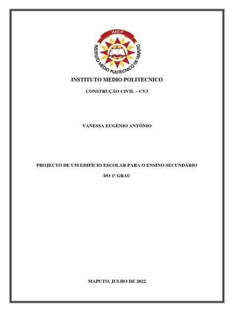 Memoria Descritiva Pdf Tanque Séptico Argamassa Alvenaria