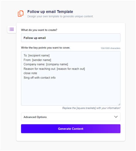Follow Up Email Template Ai Generator With Examples Wordkraft