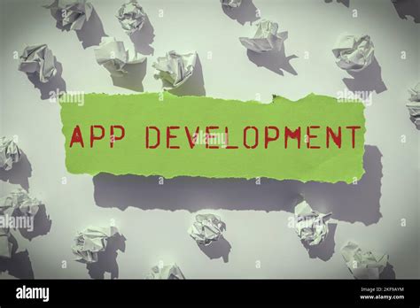Sign Displaying App Development Word Written On Producing Computer