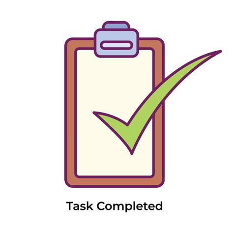 Task Completed Themed Vector Icon Colored Pictogram Isolated On White