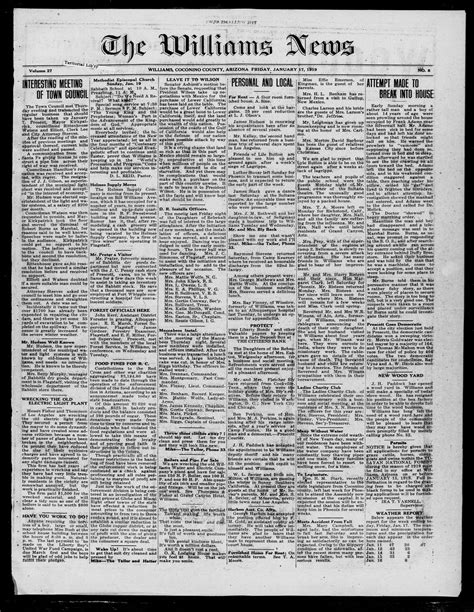 The Williams News 1919 01 17 Arizona Memory Project