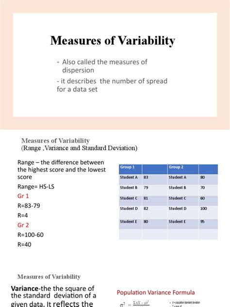 Measures Of Variability Ungrouped Data Pdf Standard Deviation