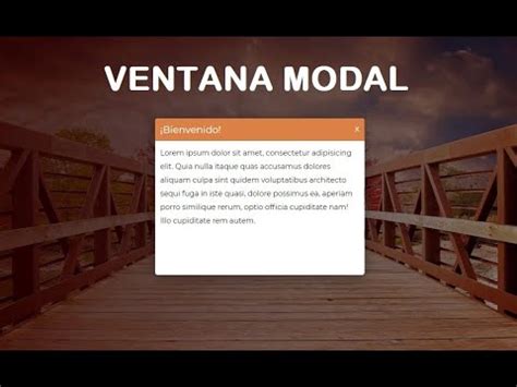 Como Hacer Una Ventana Modal Html Y Css YouTube