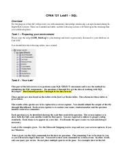 CPAN121L01 1 Pdf CPAN 121 Lab01 SQL Overview For The Purpose Of