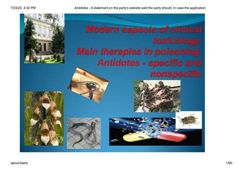 Solution Antidotes Understanding Poisoning Causes Effects And Classification Toxicology