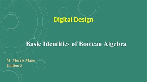 12 Basic Identities Of Boolean Algebra Pptx