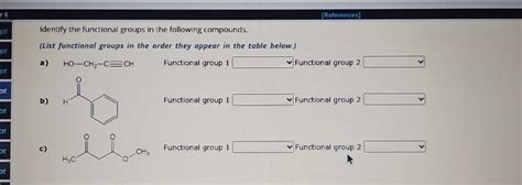 Solved R 6 References Identify The Functional Groups In The