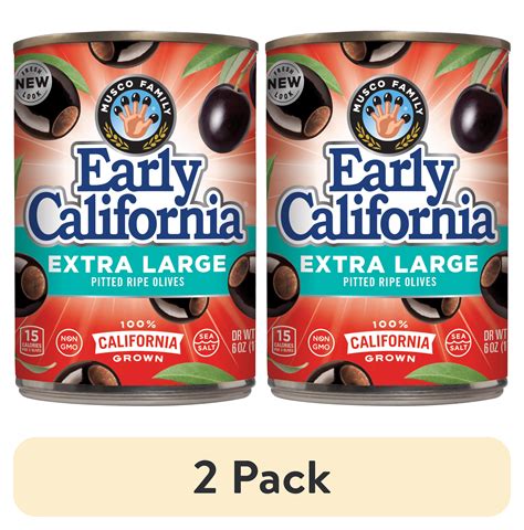 2 Pack Early California Extra Large Pitted Ripe Olives 6 Oz Can