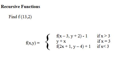 Solved Recursive Functions Find F 13 2