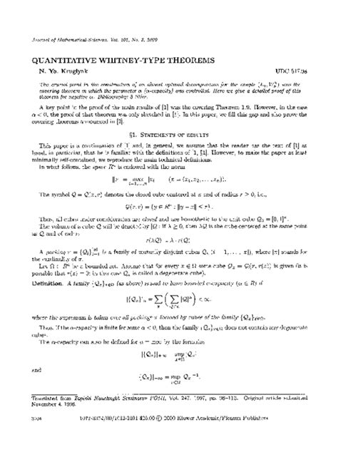 Pdf Quantitative Whitney Type Theorems
