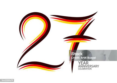 27 주년 기념일 축하 아이콘 유형 다채로운 선 벡터 27 번째 생일 아이콘 27 숫자 디자인 배너 템플릿 초대 카드 포스터 티셔츠에 대 한 아이콘 번호 요소 그래픽 디자인