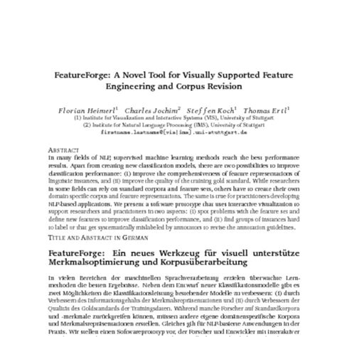 Featureforge A Novel Tool For Visually Supported Feature Engineering And Corpus Revision Acl