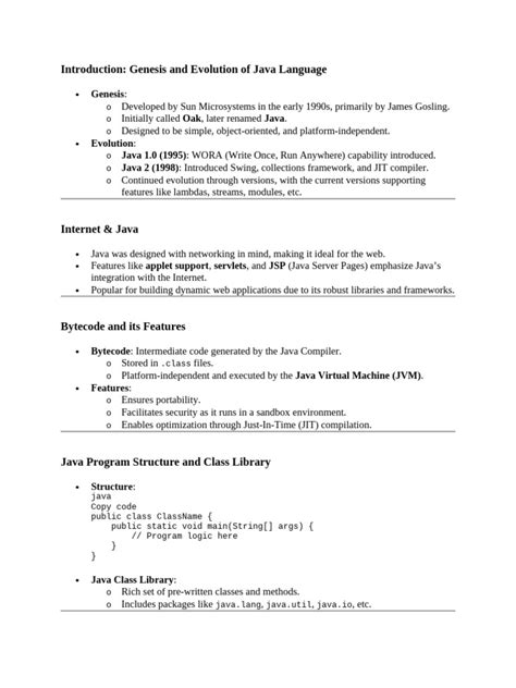 Java Programming Overview For Mca Students Pdf Java Programming