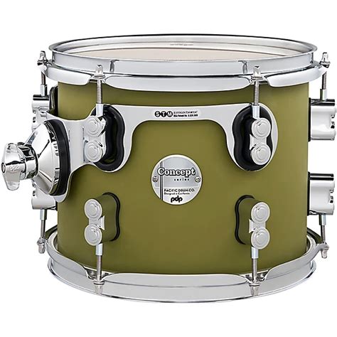 PDP By DW Concept Maple Rack Tom With Chrome Hardware 10 X 8 In Satin Olive Guitar Center