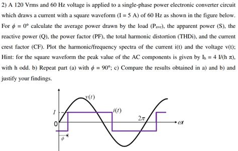 Solved A Vrms And Hz Voltage Is Applied To A Chegg Com