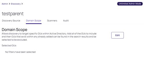 enabling specific ou domain discovery