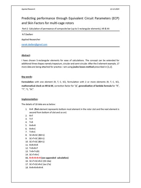 Predicting Performance Through Equivalent Circuit Parameters And Skin