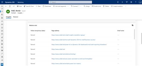 Insights For Contact Dynamics 365 Marketing Cobalt