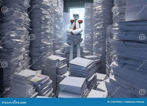 Android Robot For Working With Archive Documents Neural Network Ai