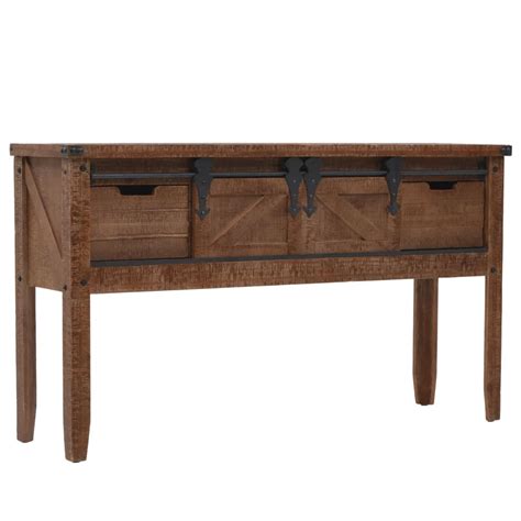 Vidaxl Console Table Solid Fir Wood 516x14x295 Brown